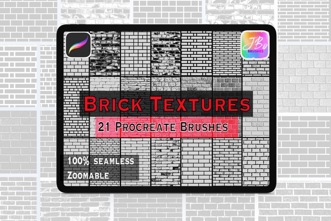 21 Procreate Brick Seamless Texture Brushes - Etsy