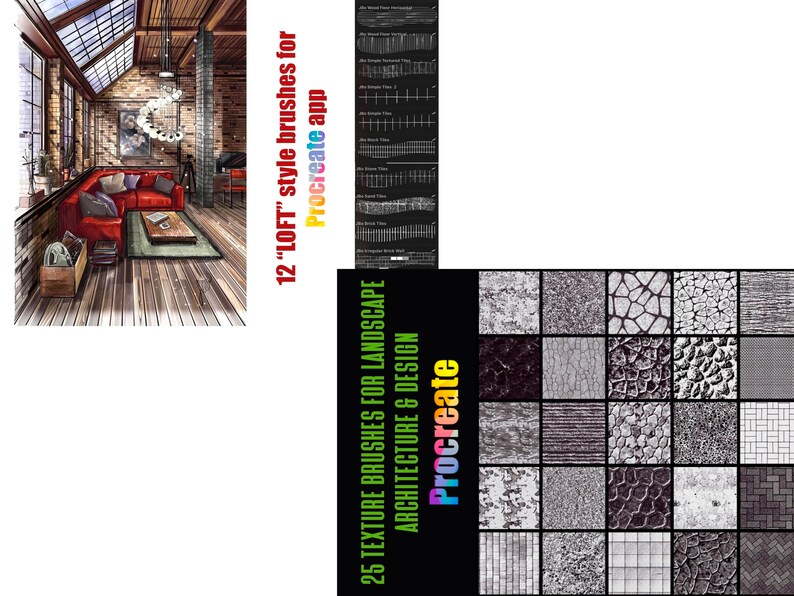 Procreate Texture Brushes Bundle: 500+ Seamless Patterns - Etsy