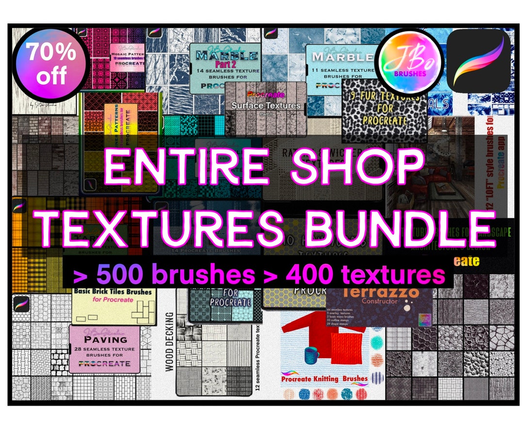 Procreate Texture Brushes Bundle: 500+ Seamless Patterns - Etsy