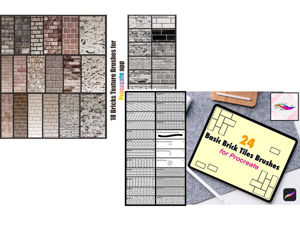 Procreate Seamless Textures Bundle: More Than 500 Brushes | Etsy