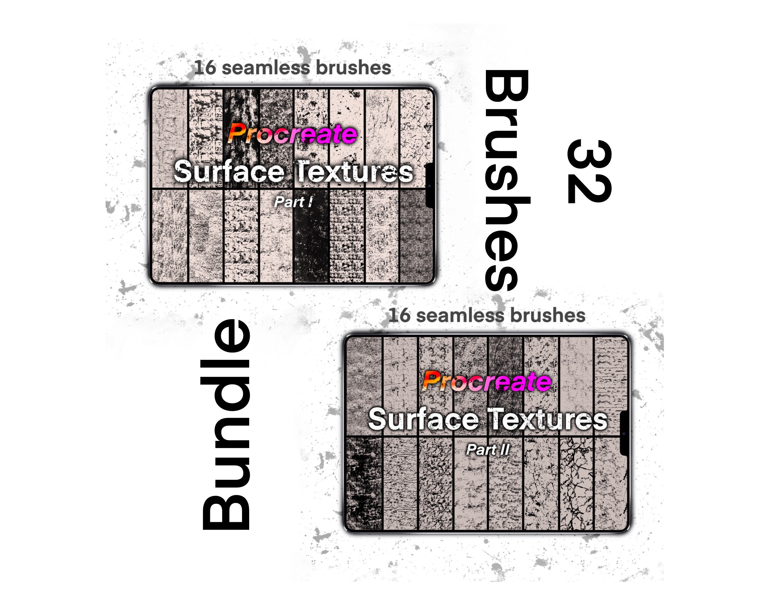 Procreate Bundle: 32 Various Surface Seamless Textures Brushes - Etsy