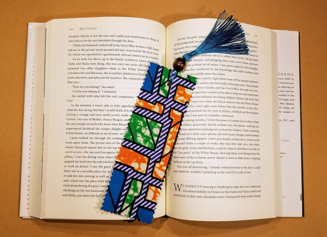 Afrocentric African Ankara Fabric Bookmark Blue Orange - Etsy