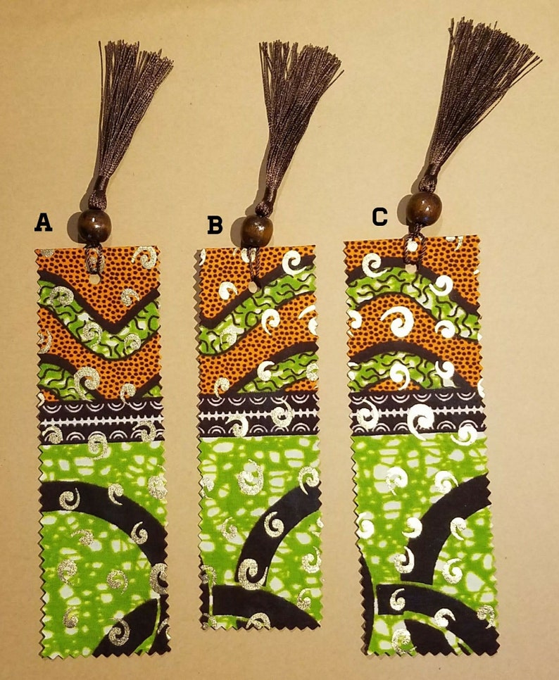 Afrocentric African Ankara Fabric Bookmark Green Brown - Etsy