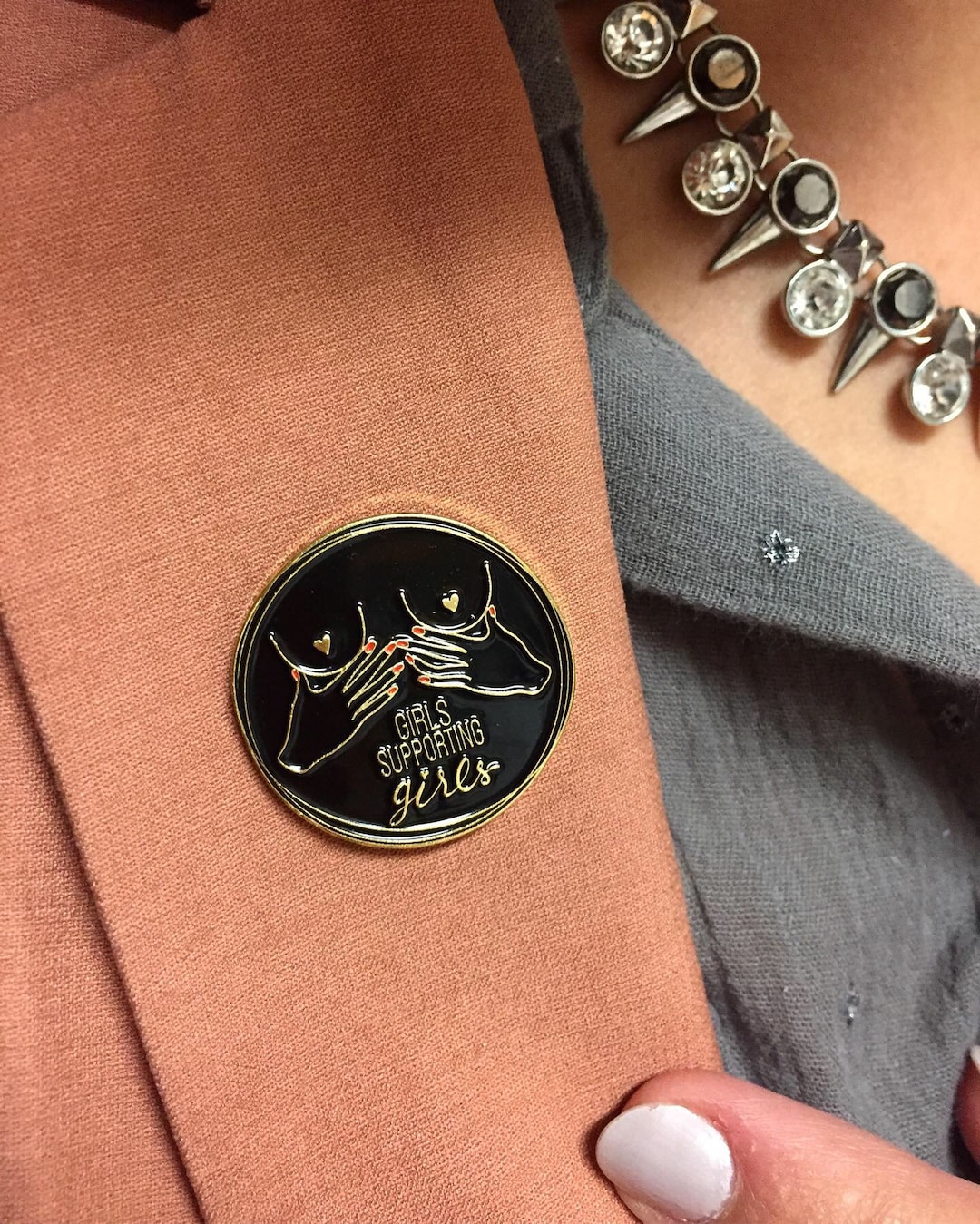 Girls Supporting Girls Enamel Pin - Etsy