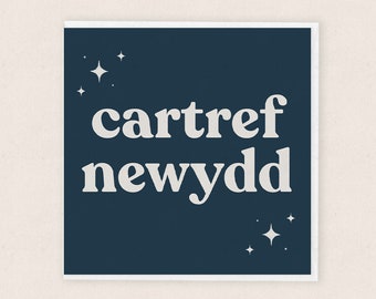 Welsh Cartref Newydd Greeting Card, Welsh Housewarming Card, Welsh New ...