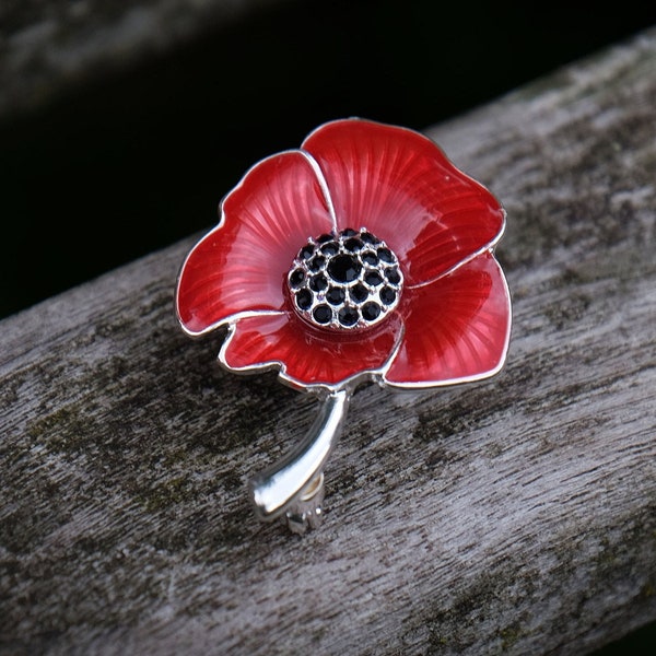 Remembrance Day Poppy Brooch - Etsy