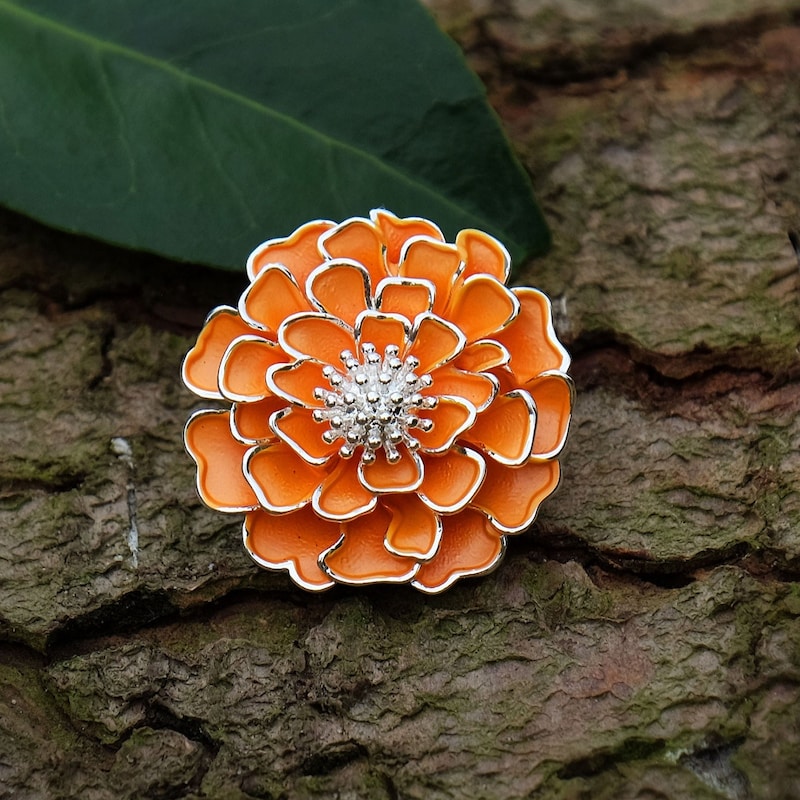 Orange Brooches - Etsy UK
