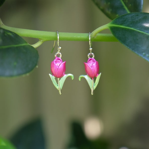 Tulip Earrings - Etsy UK