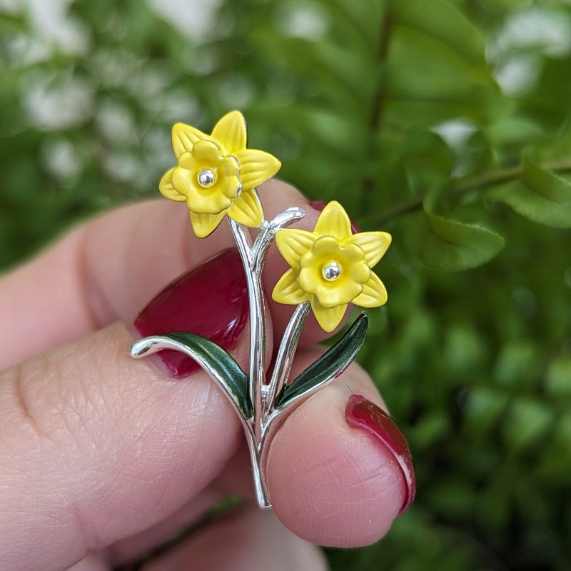 Daffodil Jewelry Brooch - Etsy UK