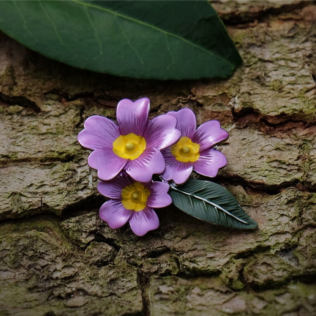 Pink Primrose February Birth Flower Brooch - Etsy