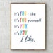 It's You I Like Mr Rogers Quote Kids Positive Prints Educational Poster ...