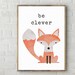 Fox Printable Watercolor Animal Nursery Wall Art Inspirational - Etsy