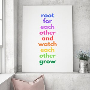 Root for Each Other and Watch Each Other Grow Wall Art | Playroom ...