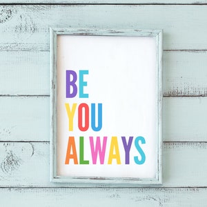 Printable Children's Quote | Positive Classroom Decor | Rainbow Words ...