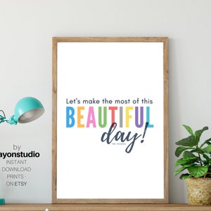 Mr Rogers Quote,beautiful Day,inspirational Print,colorful,classroom ...