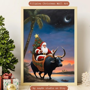 Funny Christmas Poster | Filipino Santa Claus Art Print | Philippines ...
