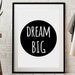 Dream Big Printable Quote Wall Art Decor Meaningful Gift Children's ...