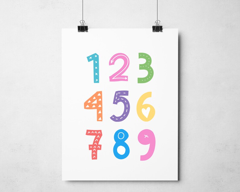 0-9 Printable Nursery Wall Artbaby's Room Decorprintable - Etsy