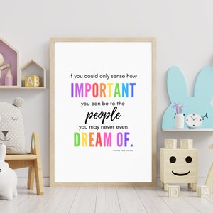 Mister Rogers Self Love Quote Kids Positive Affirmation Poster - Etsy