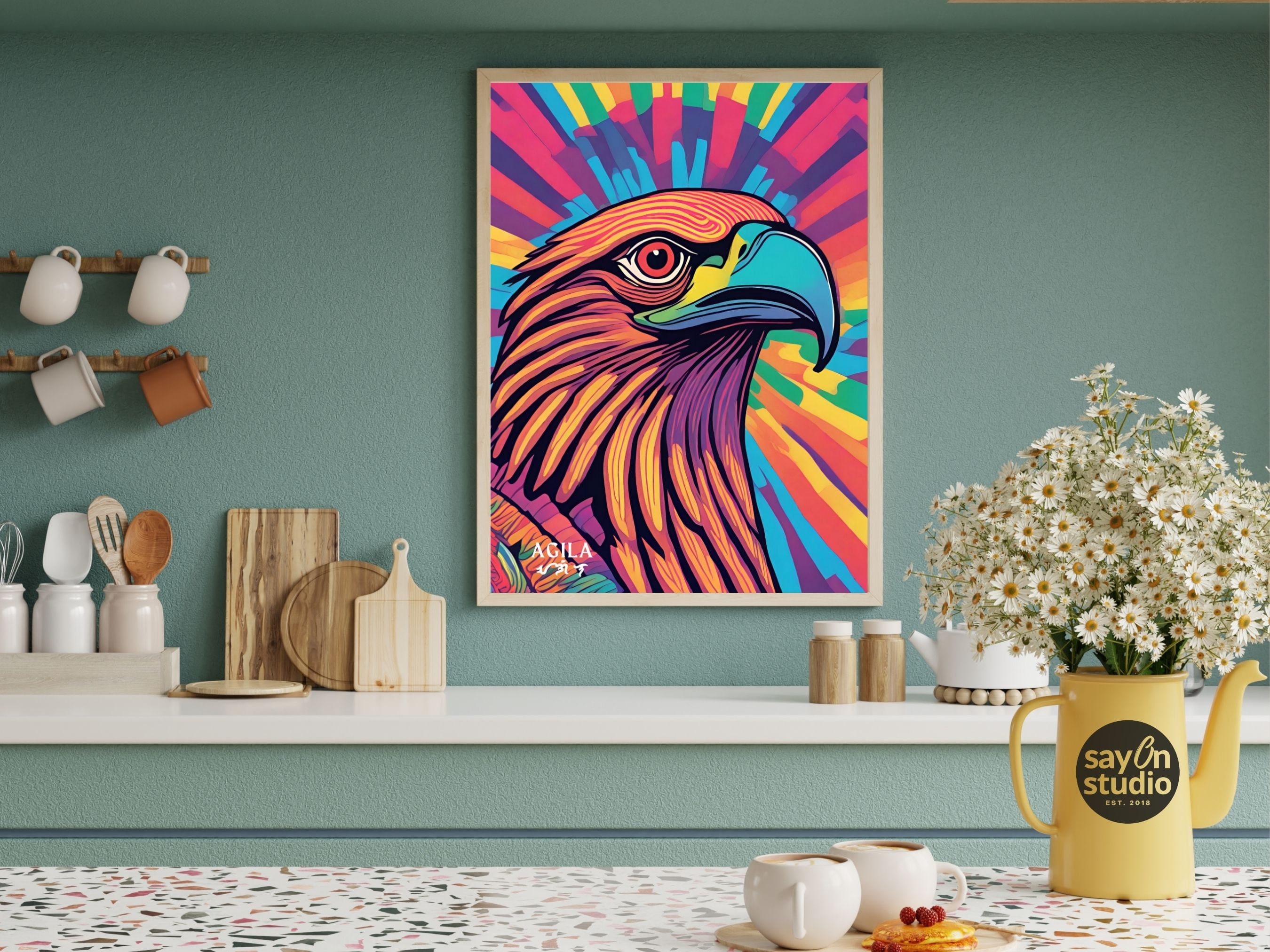 The Philippine Eagle Art, Agila Poster, Colorful Filipino Wall Art ...