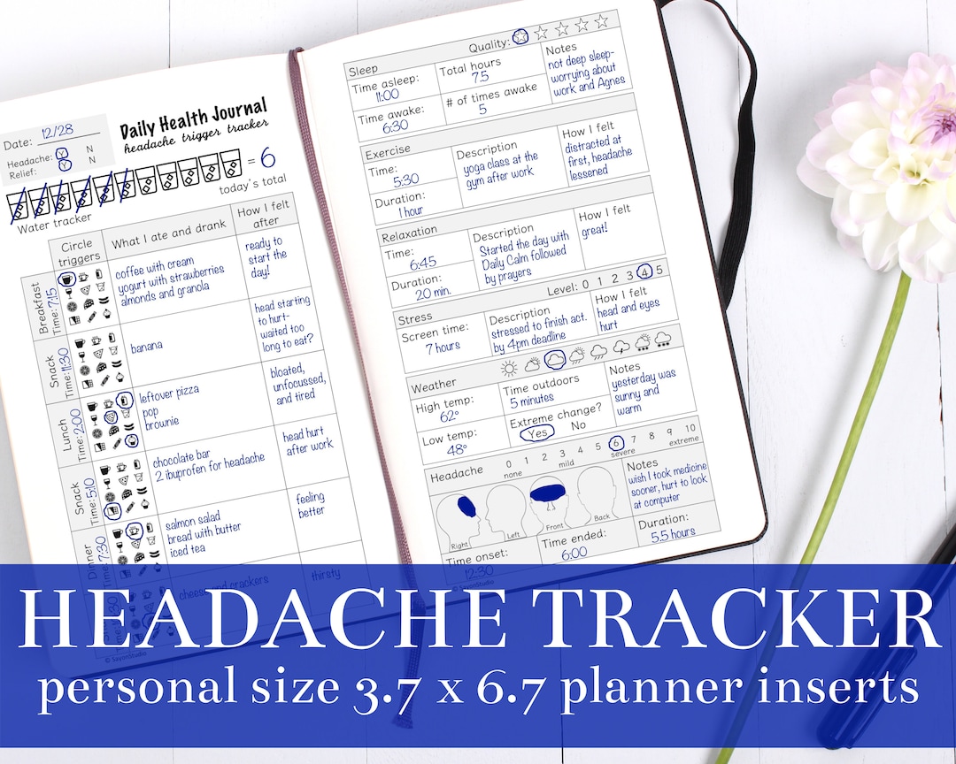 Comprehensive Daily Headache Printable Tracker Instant Digital Download ...