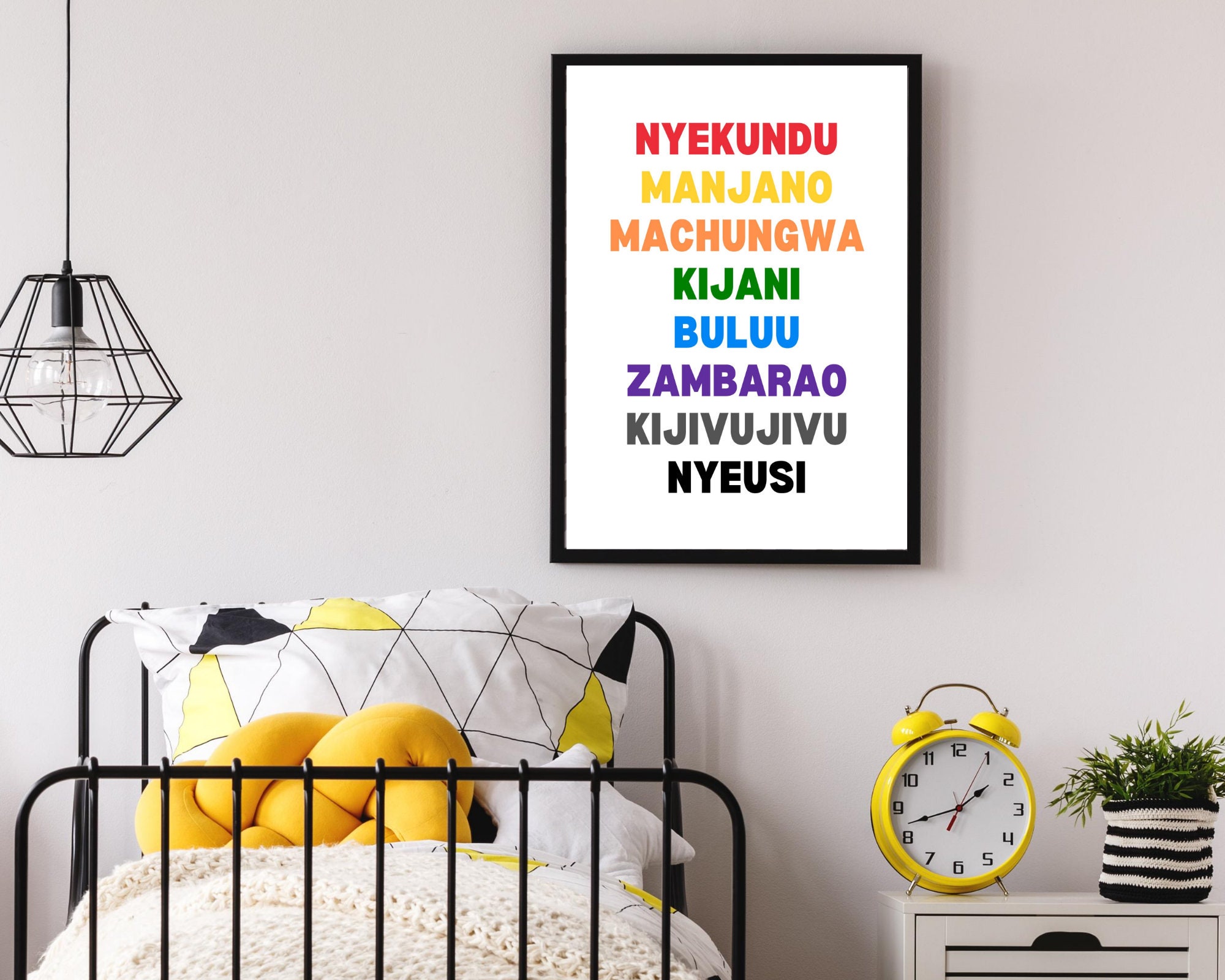 Swahili Colors Wall Art Print,swahili Language Decor,educational Poster ...