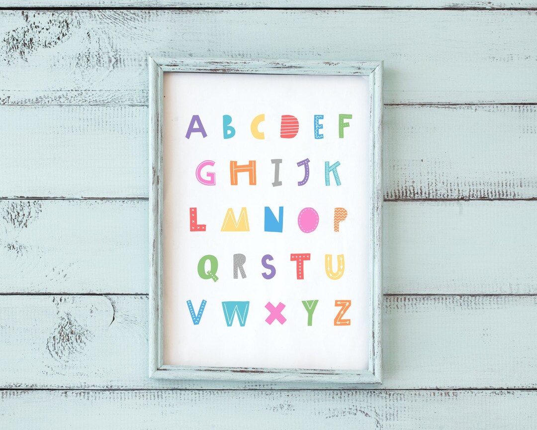 Alphabet Poster Rainbow ABC Letters for Kids' Nursery Colorful ...