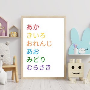 Colors in Japanese Art, Printable Nursery Decor, Japanese Colors Art ...