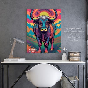 Vintage Filipino Bull | Philippine Carabao Psychedelic Poster | Home ...