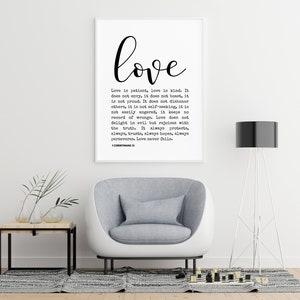 Bible Love Definition Printable, Minimalist Home Decoration, Christian ...