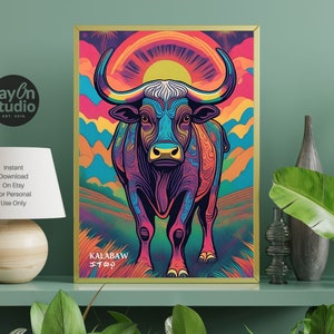 Vintage Filipino Bull | Philippine Carabao Psychedelic Poster | Home ...