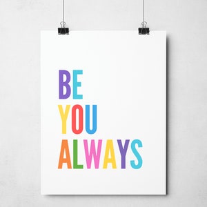 Printable Children's Quote | Positive Classroom Decor | Rainbow Words ...