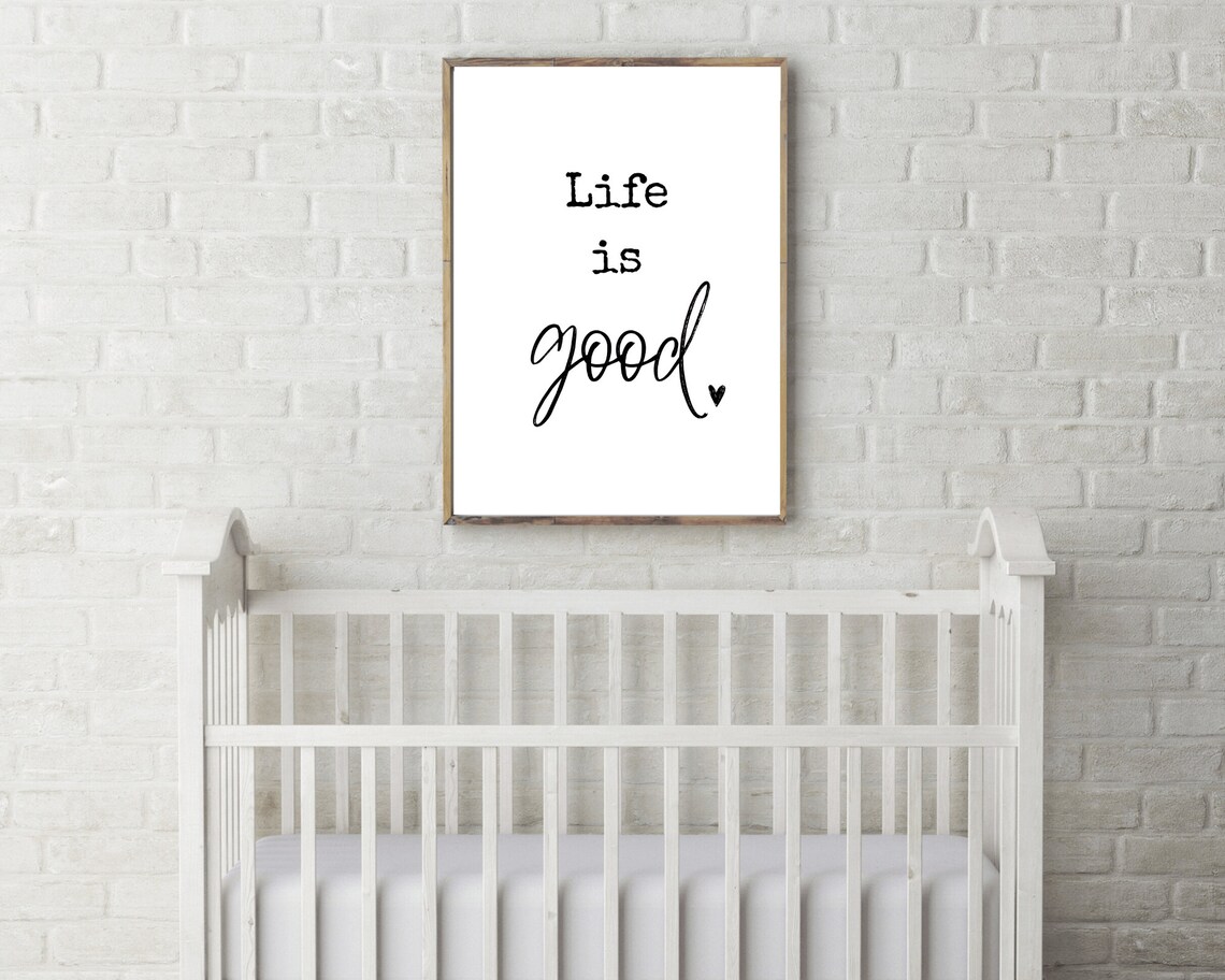 Life is Good Art,living Room Quotes,positive Decor Minimalist Art ...