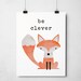 Fox Printable Watercolor Animal Nursery Wall Art Inspirational Quote ...