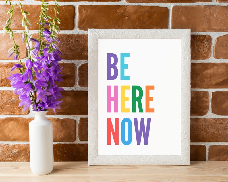 Colorful Words Wall Art Decor Kids Nursery Mindfulness - Etsy