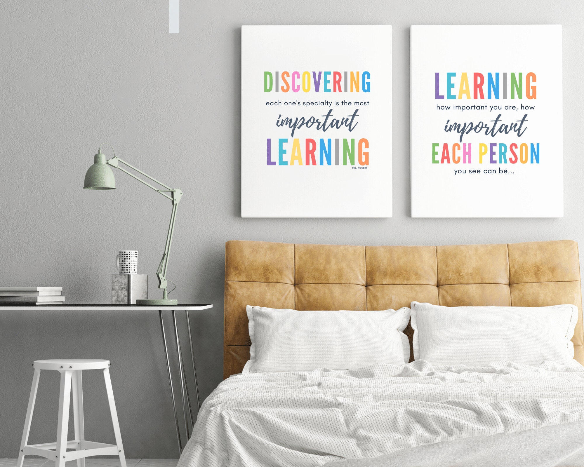 Mr. Rogers Quote,set of 2 Inspirational Print,classroom Decor,colorful ...