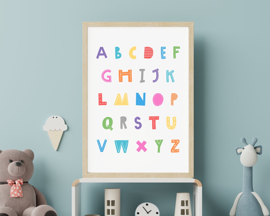 Alphabet Poster Rainbow ABC Letters for Kids' Nursery - Etsy