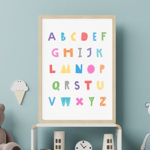 Alphabet Poster Rainbow ABC Letters for Kids' Nursery Colorful ...