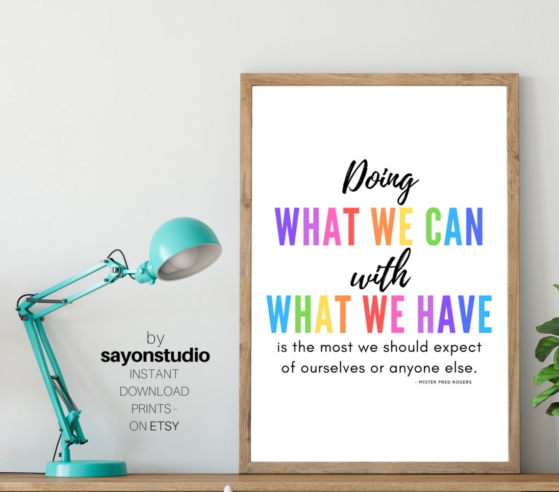 Mr Rogers Printable Art Quote Fred Rogers Inspirational | Etsy