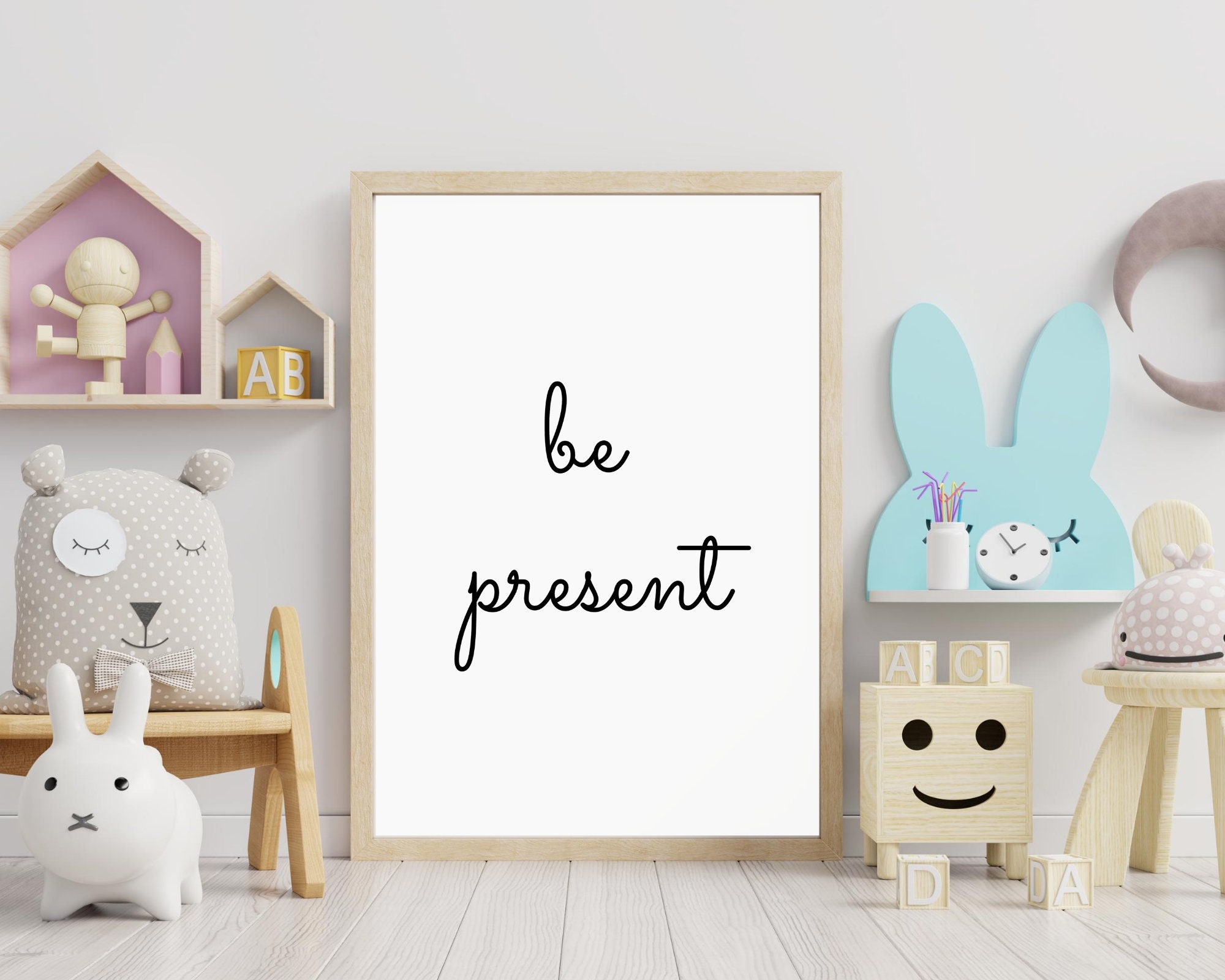 Be Present Quote Instant Download Printableblack and White - Etsy