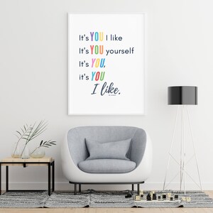 It's You I Like Mr Rogers Quote | Kids Positive Prints | Educational ...