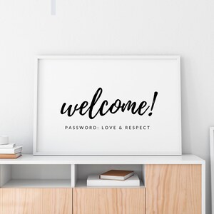 Welcome Sign Print,entryway Wall Art,welcome Quotes,love and Respect ...