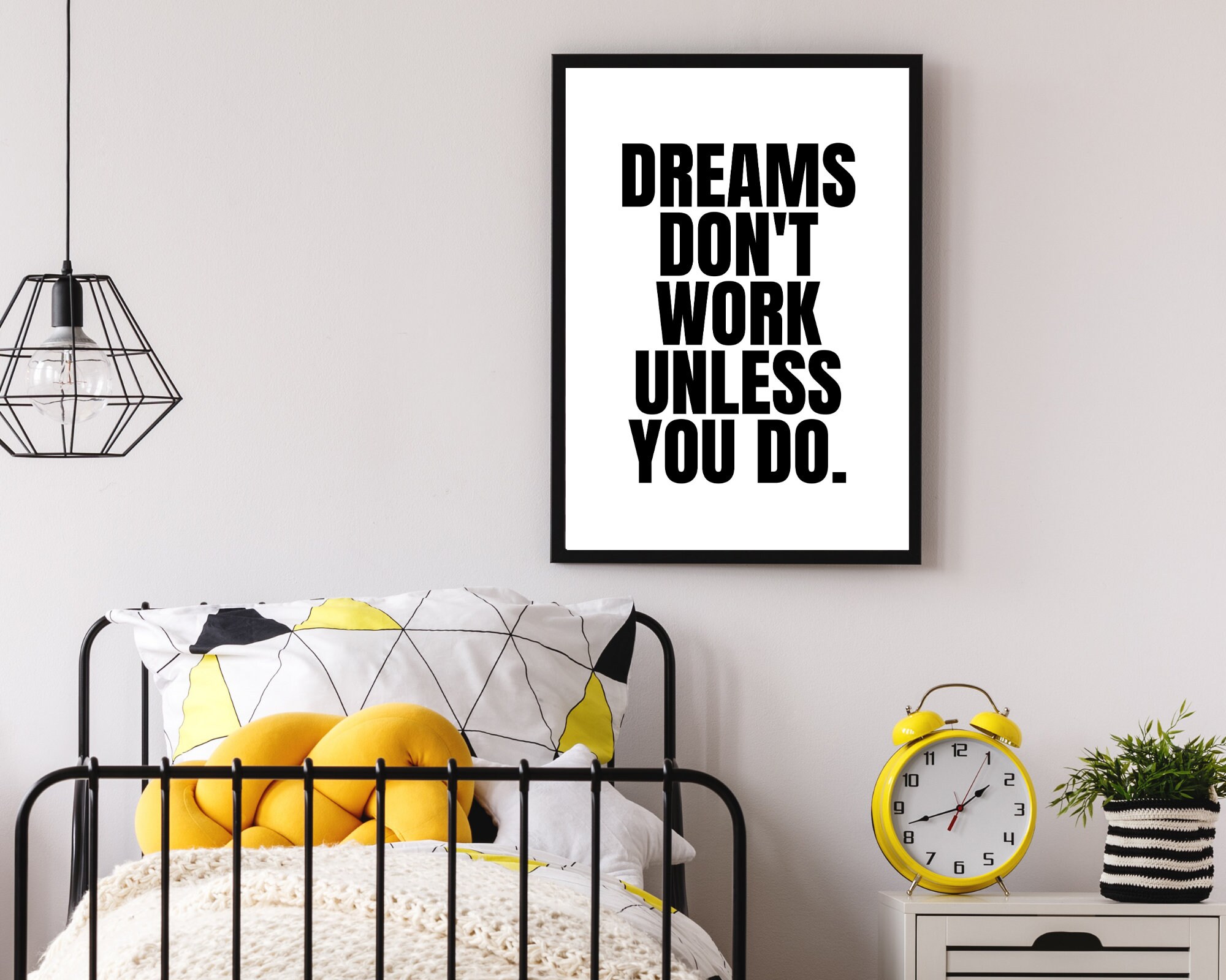 Printable Inspirational Quote Wall Art Decor Dreams Don't - Etsy