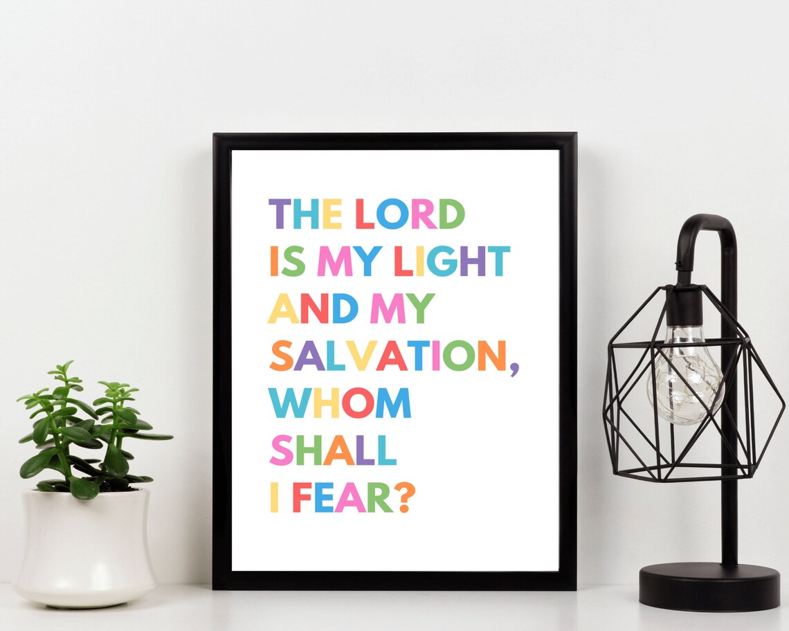 Printable Prayer the Lord is My Light Christian Decor | Etsy