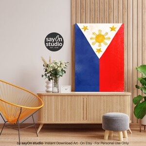Rustic Philippine Flag Print | Printable Filipino Home Decor | Unique ...