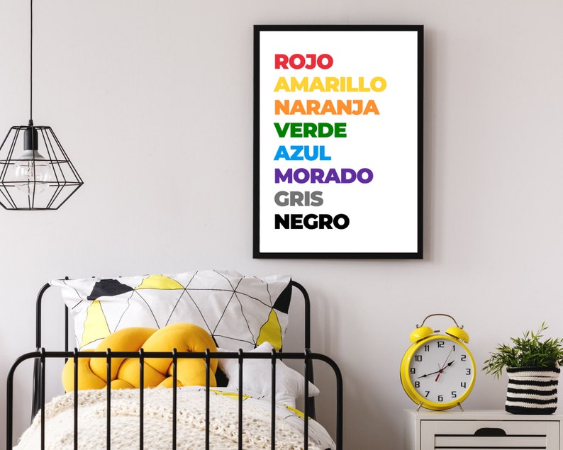 Spanish Colors Printable: Rainbow Nursery Art (digital Download) - Etsy