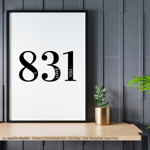 831 I Love You Instant Download Print - Etsy