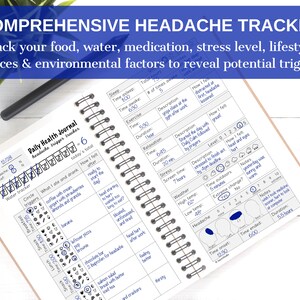 Comprehensive Daily Headache Printable Tracker Instant Digital Download ...