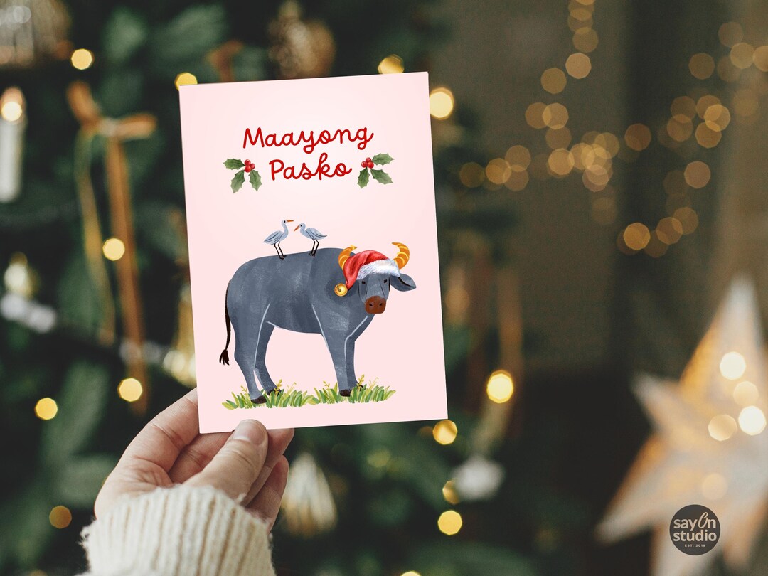 Filipino Printable Greeting Card for Christmas, Bundle of 4: Tagalog ...