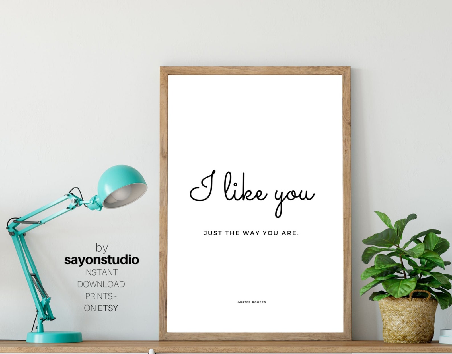 Mr Rogers Quote Printable Wall Art Black and White - Etsy